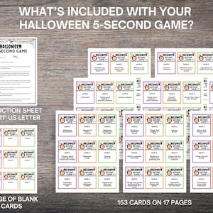 Halloween 5-second Game: Family Party Fun (printable PDF) - Etsy