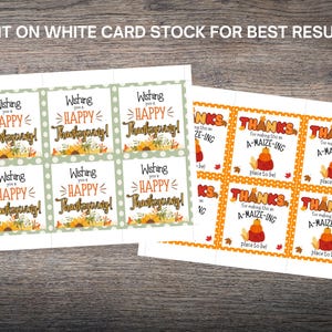 Thanksgiving Staff Appreciation Treat Tags: 9 Festive Designs (digital ...