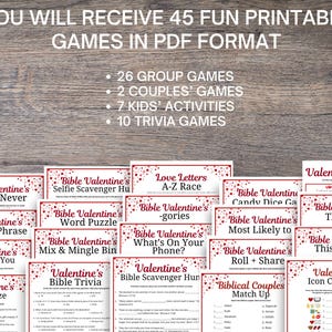 Valentine’s Bible Games BUNDLE, Christian Valentine's Games, Sunday ...