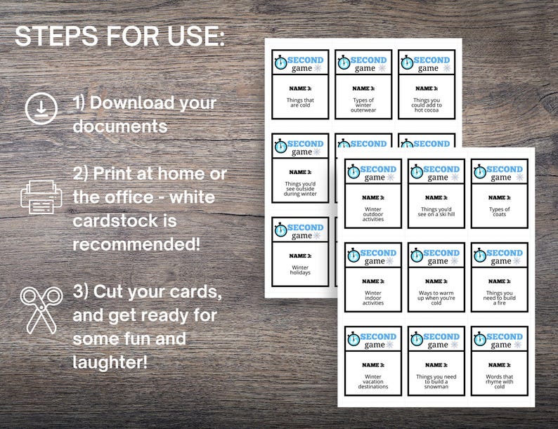 Winter 5-second Game: 99 Quick Game Cards for Classroom and Office ...