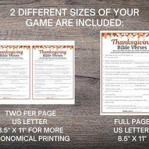 Thanksgiving Bible Verses Trivia Game: Christian Printable (digital ...