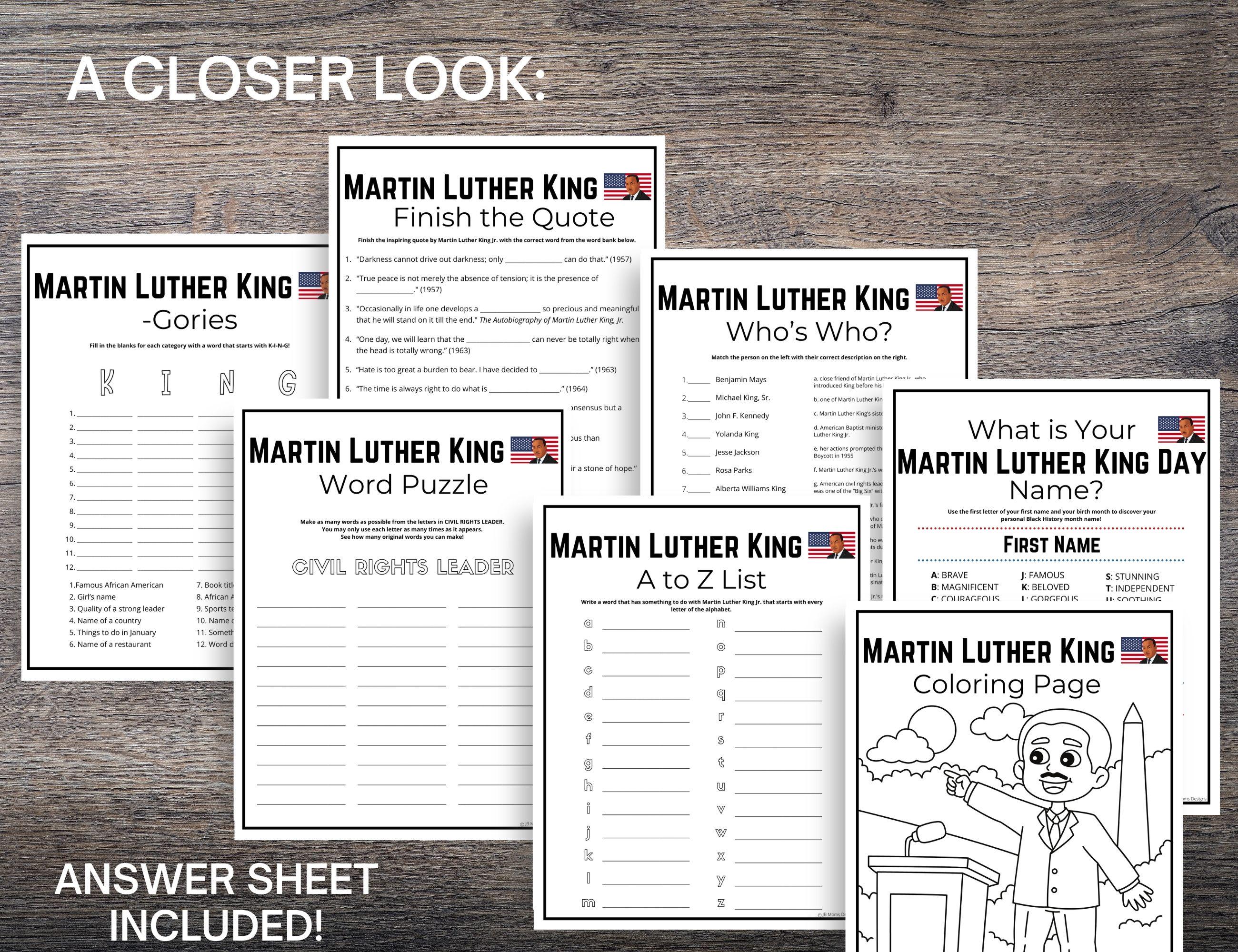 Martin Luther King Jr Day Games Bundle: 40 Activities and Icebreakers ...