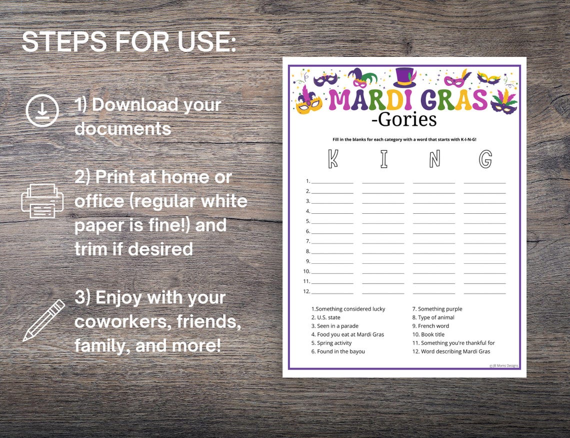 Mardi Gras Games MEGA Bundle: 45 Party Games, Activities and ...