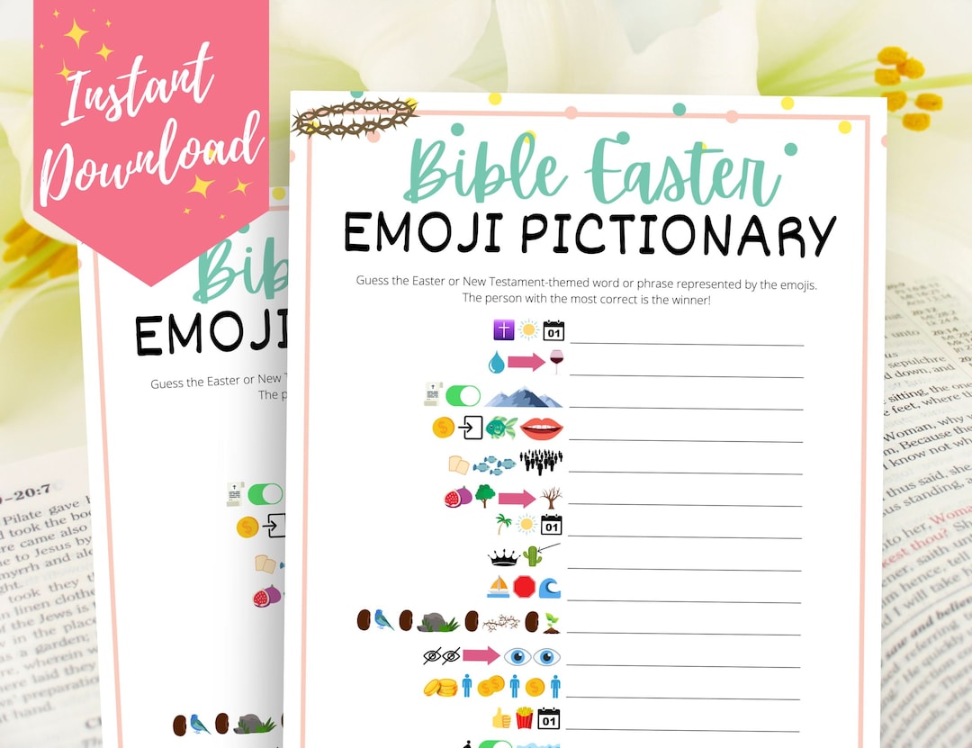 Easter Bible Emoji Pictionary Game Fun Christian Easter Game - Etsy