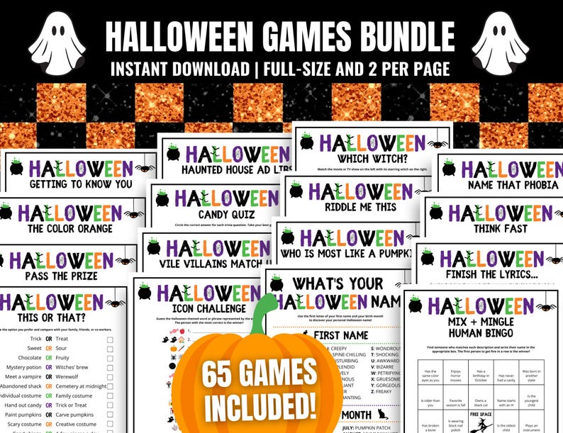 Halloween Party Games MEGA Bundle: 65 Spooky Fun Activities and ...