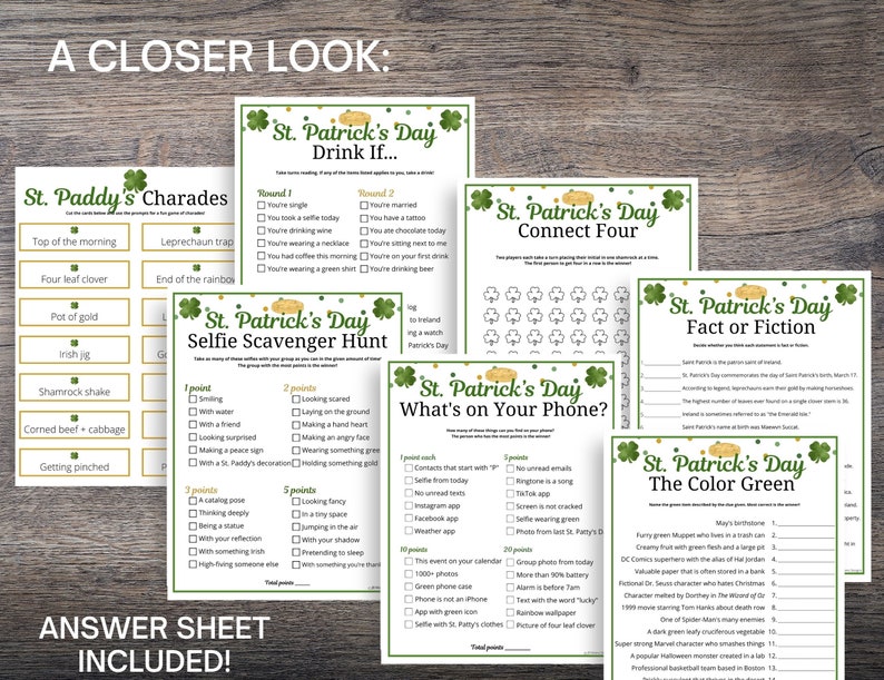 St. Patrick's Day Games MEGA Bundle: 60 Fun Party Activities and ...