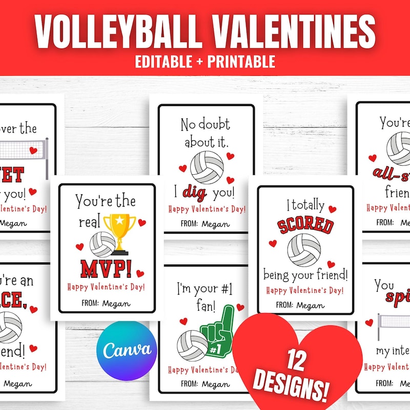 Volleyball Valentine - Etsy