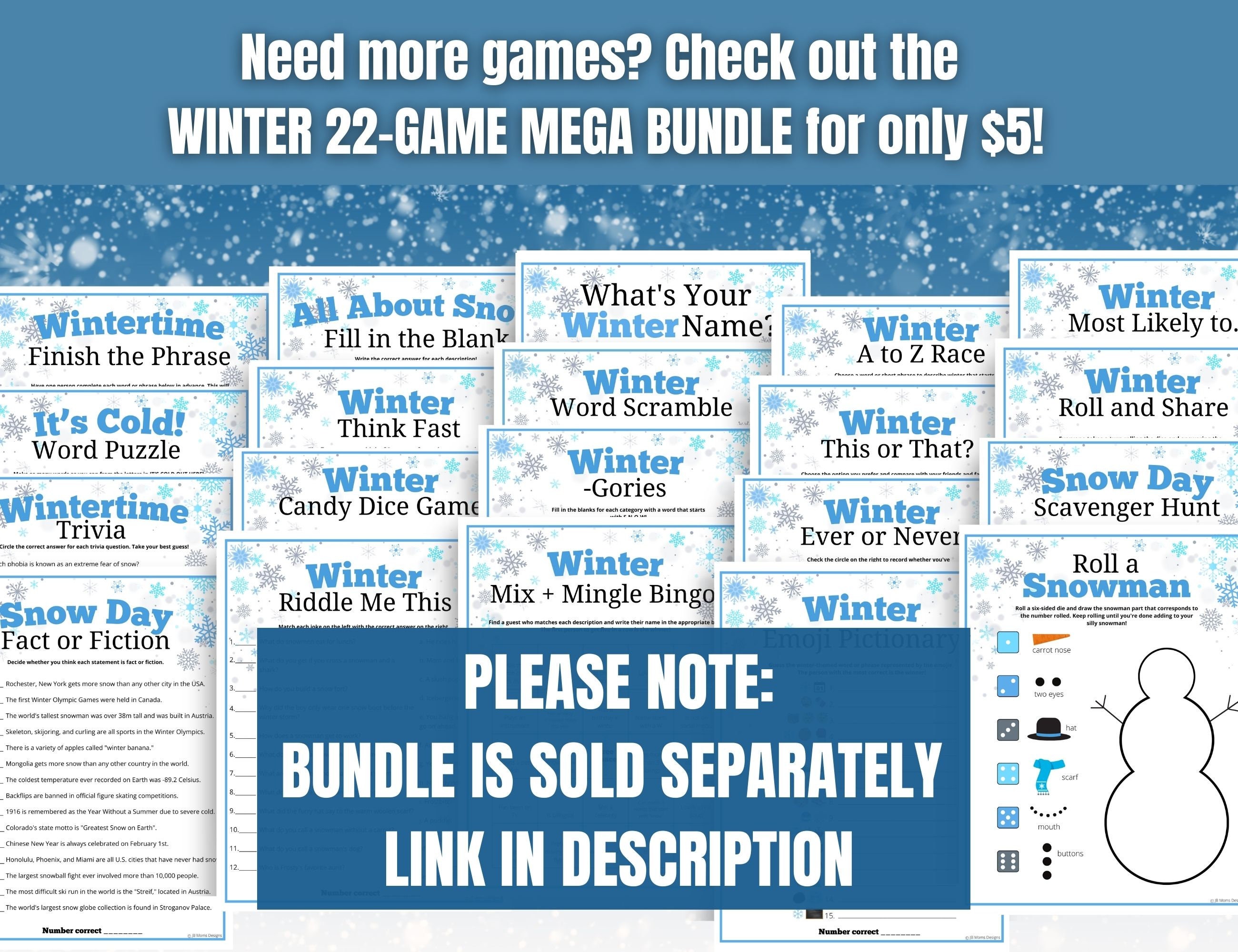 Winter Word Scramble Game: Holiday Party Activity (PDF) - Etsy