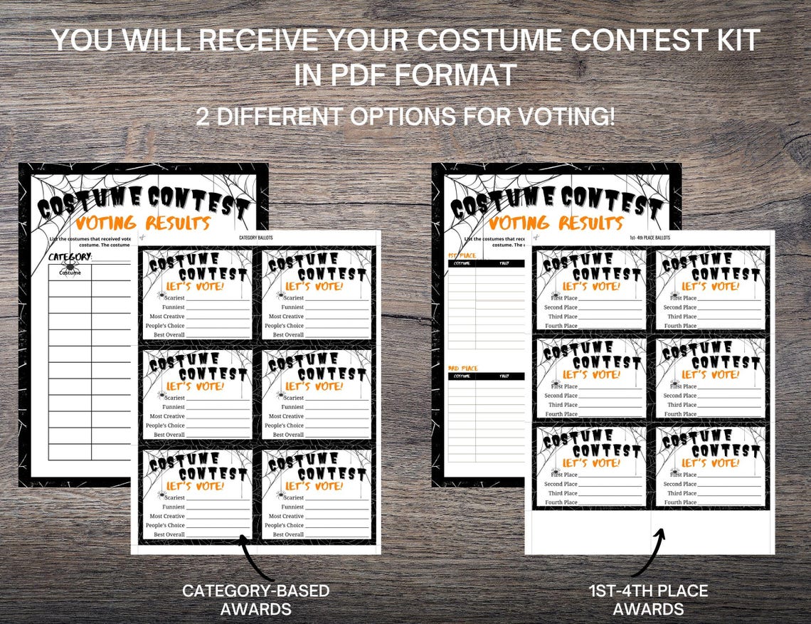 Editable Halloween Costume Contest Kit: Awards, Ballots and More ...