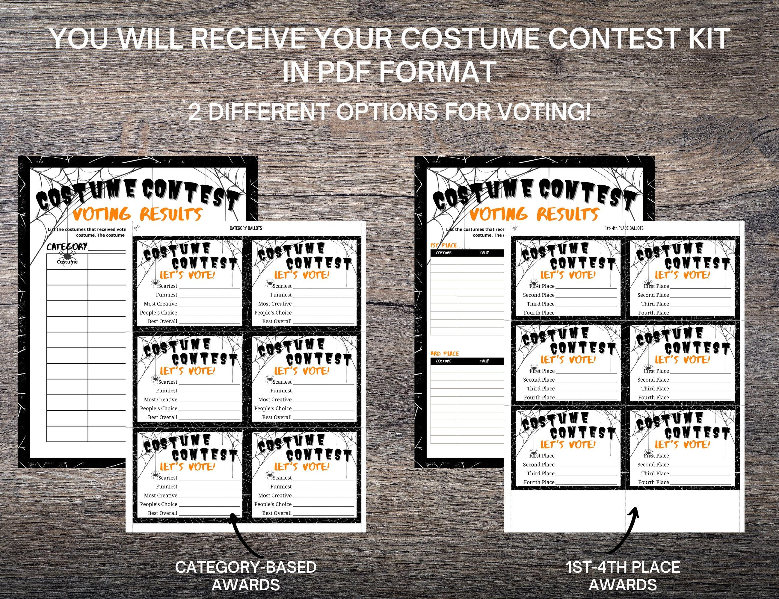 Editable Halloween Costume Contest Kit: Awards, Ballots and More ...