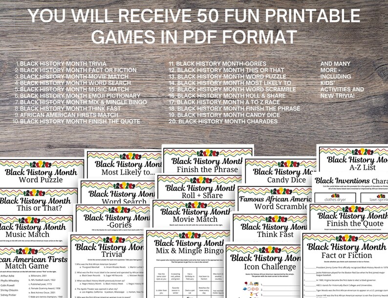 Black History Month Games MEGA Bundle: Trivia, Party Games and ...