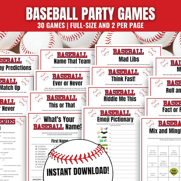 Baseball Party Favor - Etsy