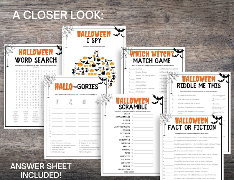 30 Halloween Games Fun Halloween Games Bundle Halloween - Etsy