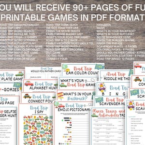 Road Trip Activity MEGA Bundle: 100+ Pages Family Travel Games ...