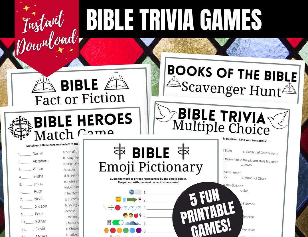 Bible Trivia Games BUNDLE, Bible Games for Youth Group, Women's ...
