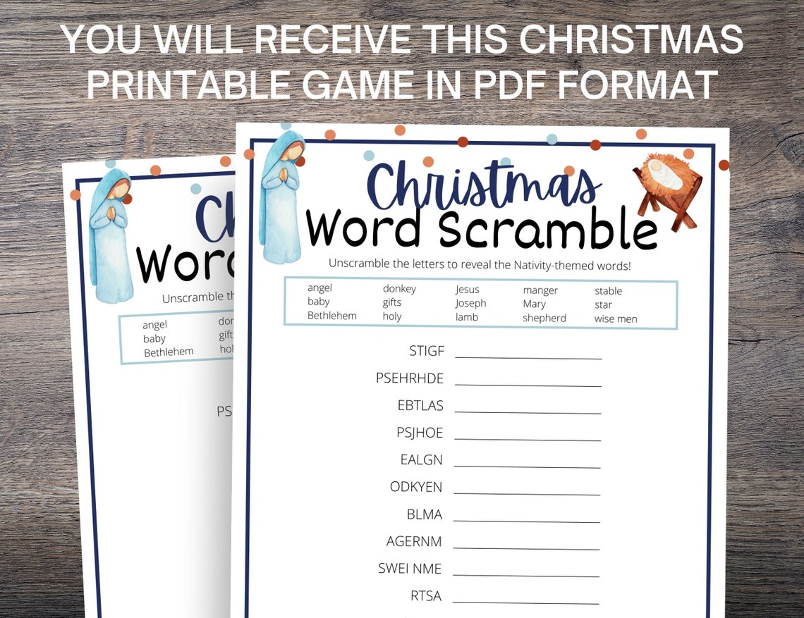 Bible Christmas Word Scramble Game Christian Christmas Game - Etsy