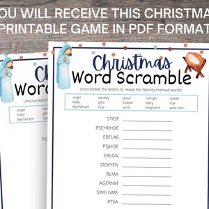 Bible Christmas Word Scramble Game Christian Christmas Game - Etsy