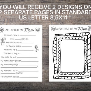 All About Mom Printable, Mother's Day Gift From Kids (PDF Download) - Etsy