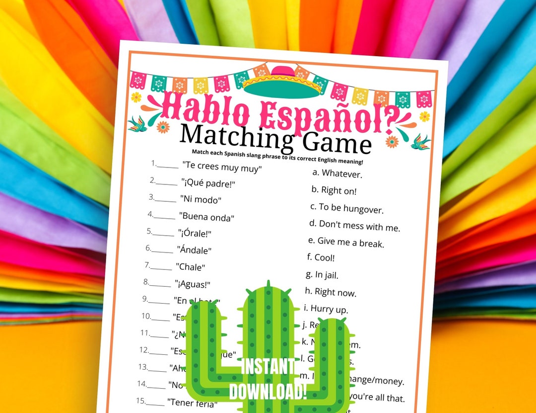 Cinco De Mayo Spanish Quiz Game: Hablo Español Party Activity (digital ...