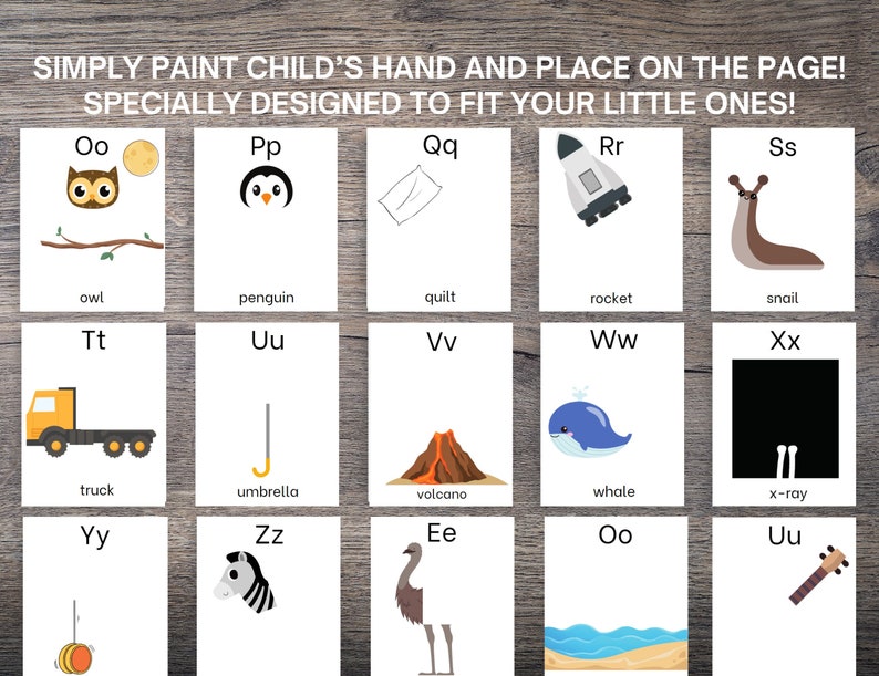 Alphabet Handprint Art Craft: A-Z Printable Book (digital Download) - Etsy