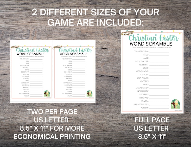 Bible Easter Word Scramble Game Religious Easter Printable - Etsy