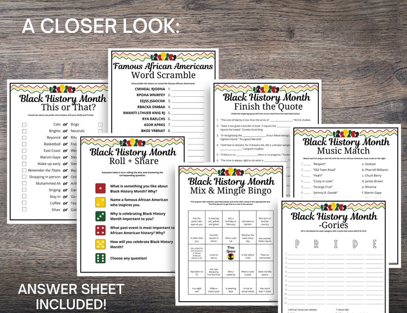Black History Month Games MEGA Bundle: Trivia, Party Games and ...