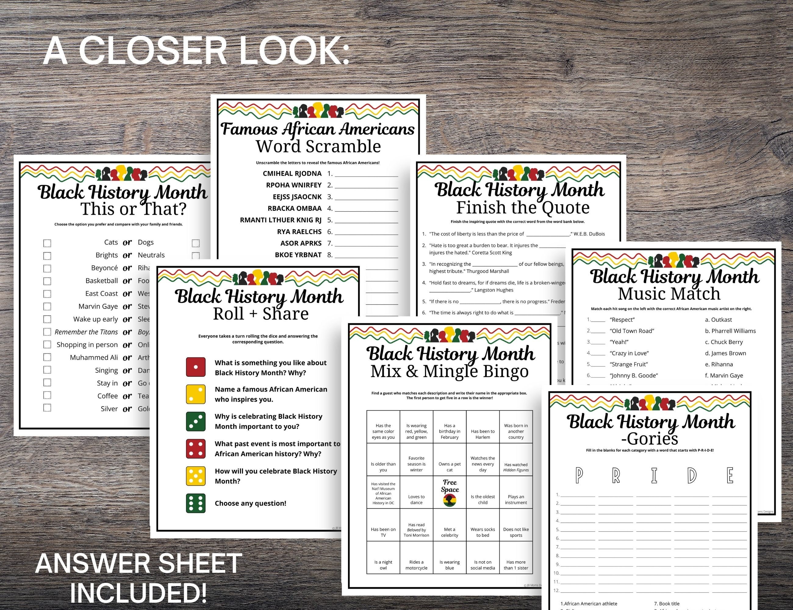 Black History Month Games MEGA Bundle: Trivia, Party Games and ...