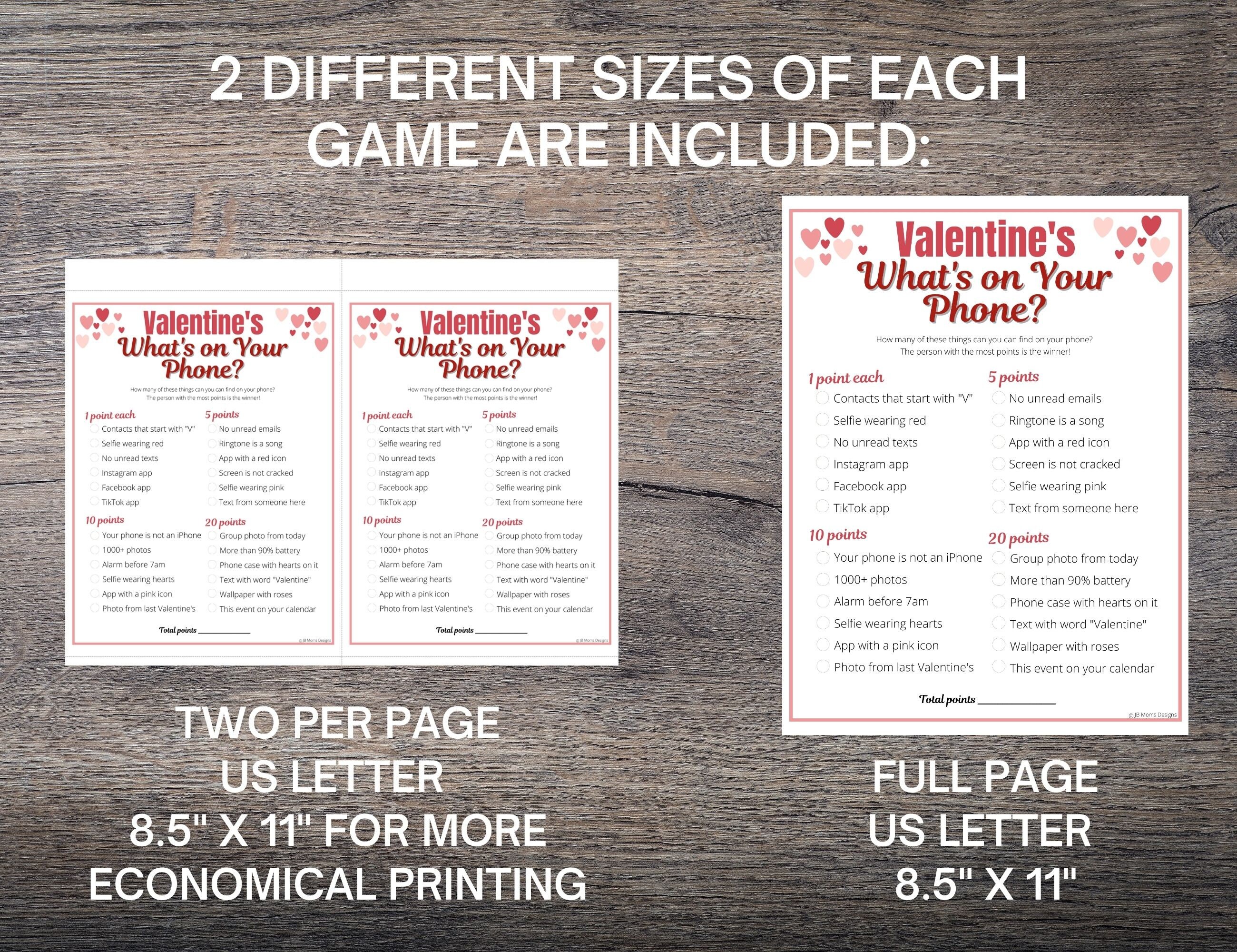 Valentines What's on Your Phone Game Fun Valentines Day - Etsy