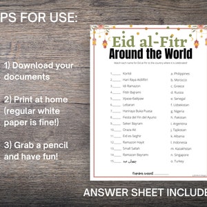 Eid Al-fitr Trivia 3-game BUNDLE, Fun Printable Games for Lesser Eid ...