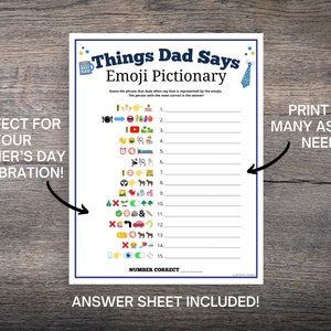 Father's Day Emoji Pictionary Game: Fun Family Activity (digital ...