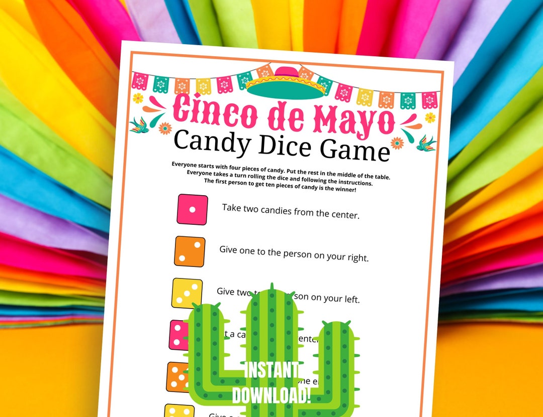 Cinco De Mayo Candy Dice Game, Fun Cinco De Mayo Game for Kids & Teens ...