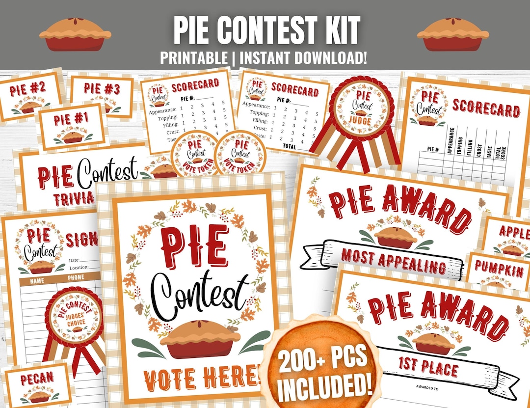 Pie Contest Kit, Pie Baking Contest, Pie Competition, Pie Party ...