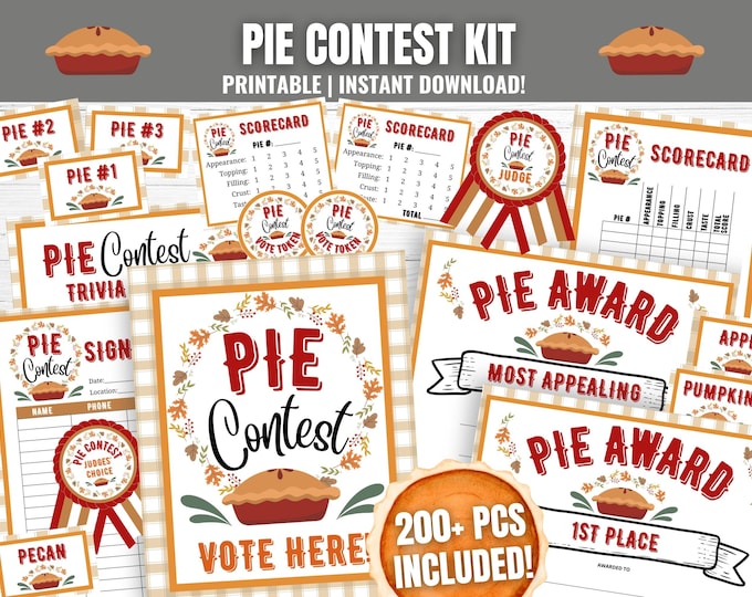 PIE BAKE OFF Contest Kit - Pie Competition - Pie Baking Contest - Pie ...