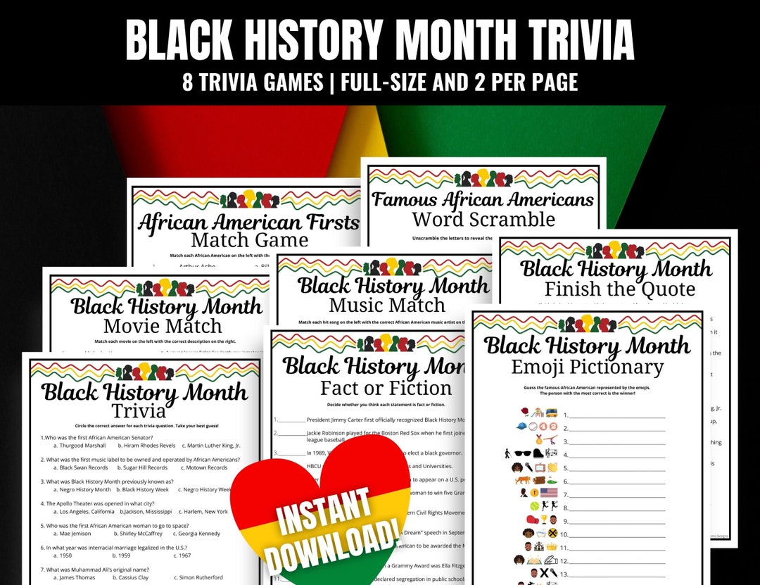 Black History Month TRIVIA Bundle, African American History Month ...