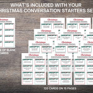 Christmas Conversation Cards, Printable Christmas Icebreaker Prompts ...
