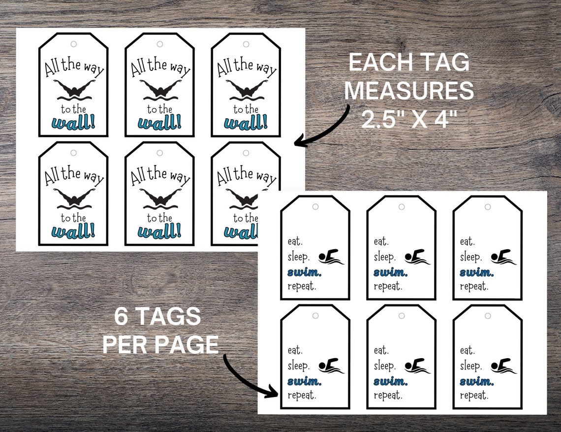 Swim Team Treat Tags: Good Luck Snack Tags (PDF) - Etsy
