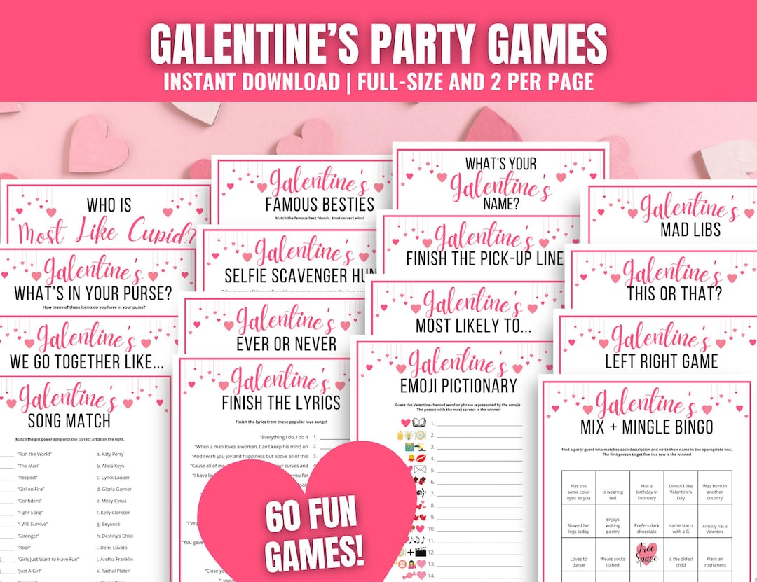 Galentine's Day Games MEGA Bundle: 60 Ladies Night Games and Activities ...
