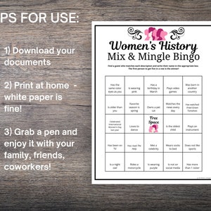 Women's History Month Mix & Mingle Bingo Game, Women's History Month ...