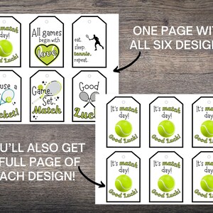 Tennis Team Treat Tags: Good Luck Snack Tags (PDF) - Etsy