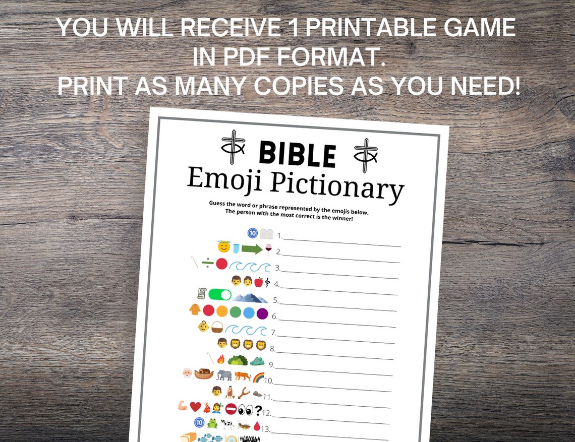 Bible Emoji Pictionary Game Printable Bible Emoji Game Fun - Etsy Australia