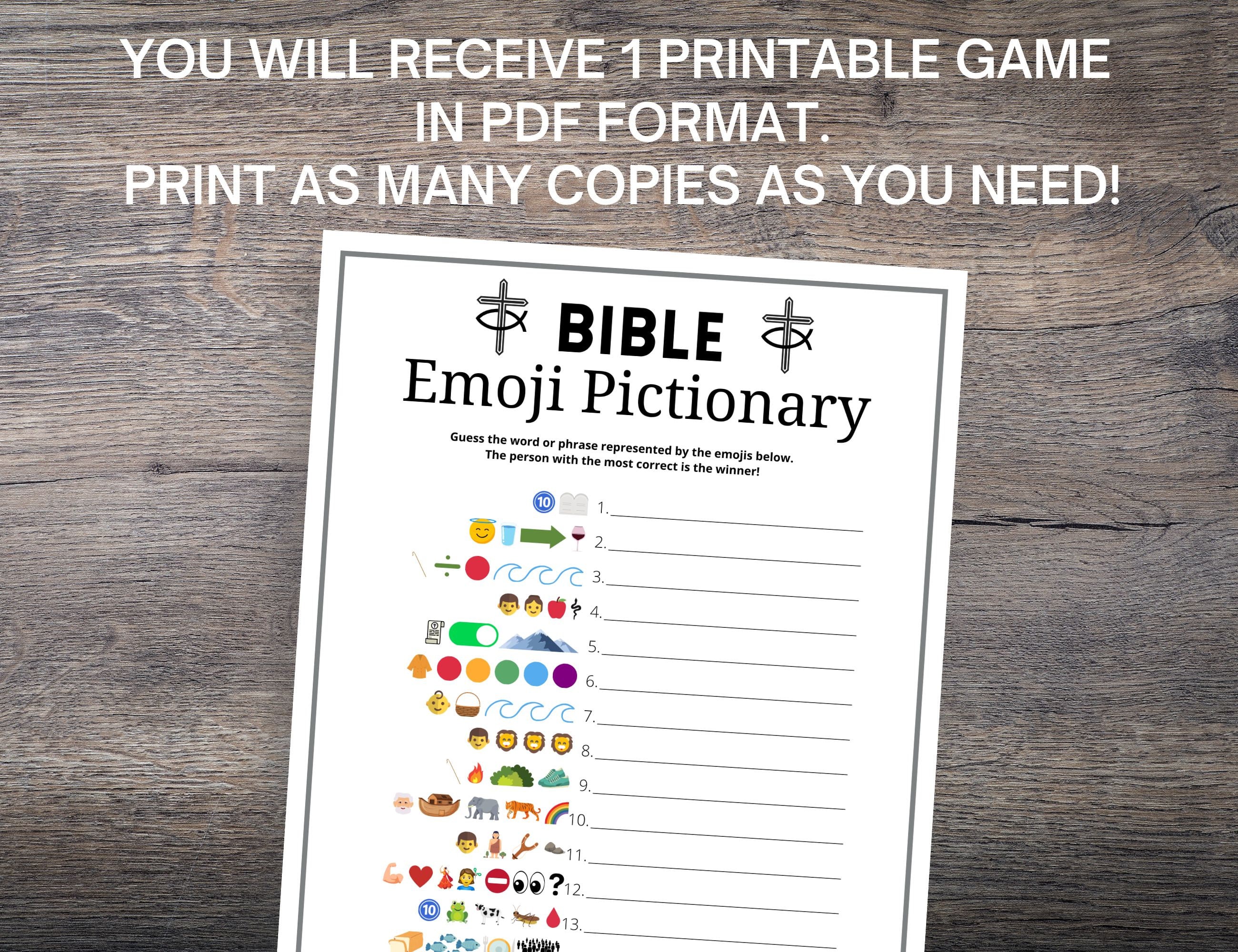 Bible Emoji Pictionary Game Printable Bible Emoji Game Fun - Etsy Australia