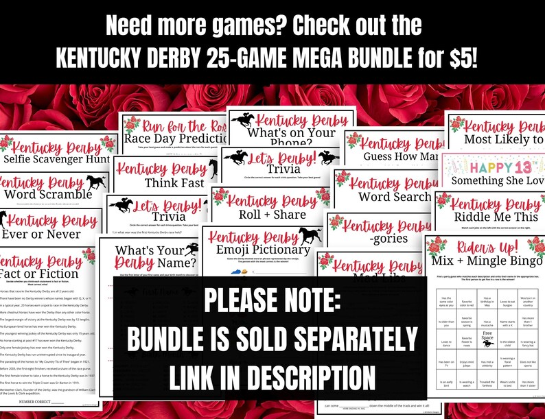 Kentucky Derby Trivia Game: Printable Party Quiz (digital Download) - Etsy