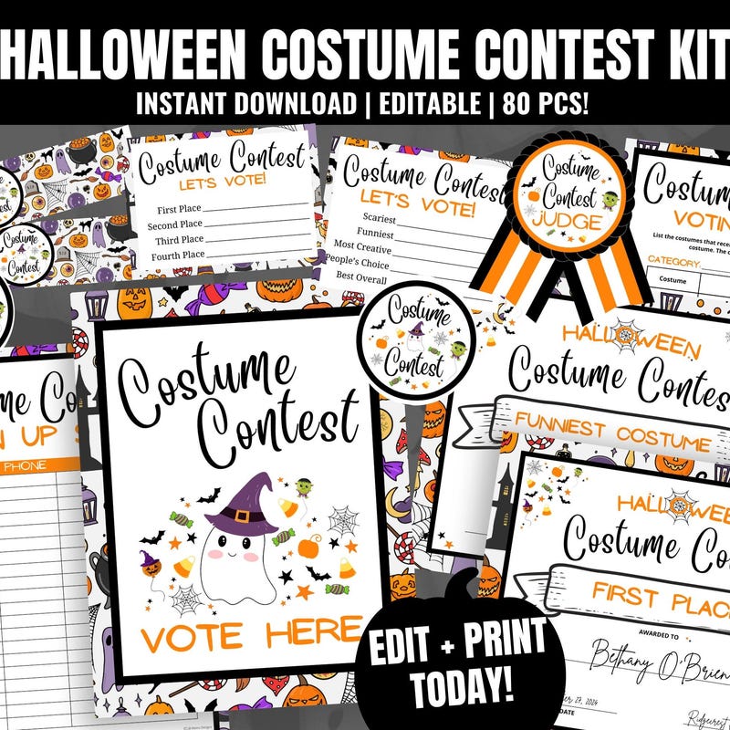 Halloween Costume Contest Flyer - Etsy