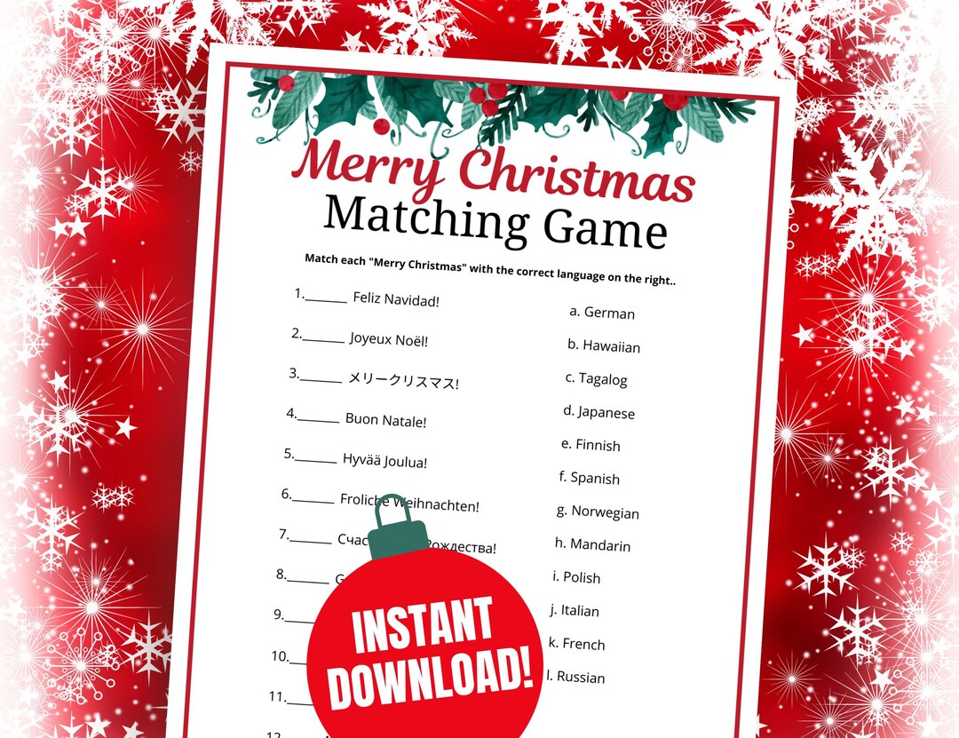 Merry Christmas Around the World Match Game, Christmas Around the World ...