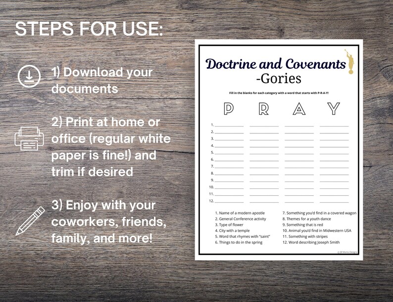 Doctrine and Covenants Games Bundle: LDS Seminary & Sunday School ...