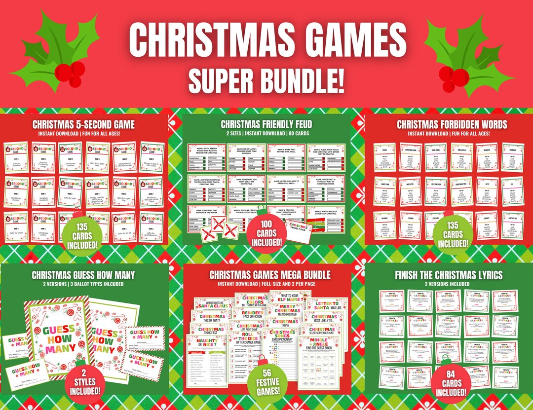 Christmas Games SUPER Bundle: Party Bundle, Friendly Feud, Finish the ...