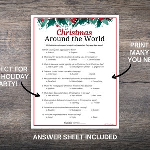 Christmas Around the World Trivia Game: Family Holiday Quiz (instant ...