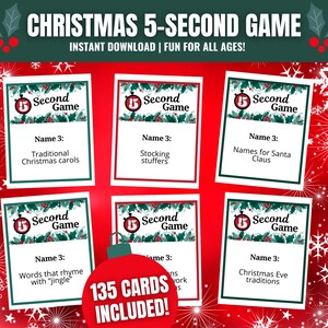 Christmas 5 Second Game: Fun Holiday Party Activity (printable) - Etsy