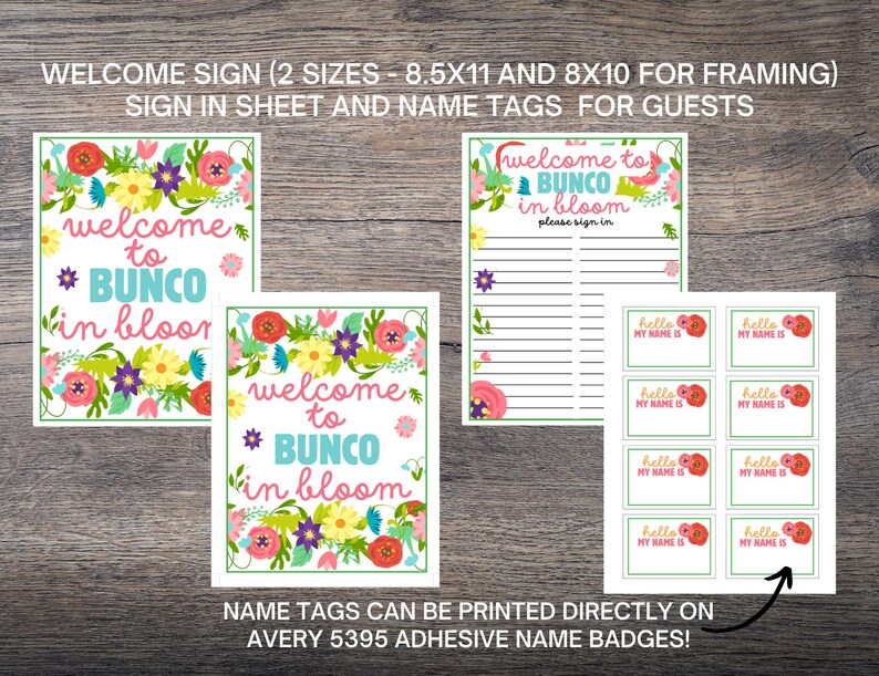 Spring Bunco MEGA Bundle: Floral Printable Scorecards, Tally Sheets and ...
