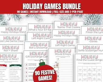 40 Christmas Games Bundle: Printable Holiday Activities (PDF) - Etsy